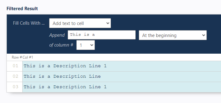 Fill Cells With Filter Docparser