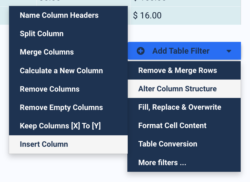 Insert Column – Docparser